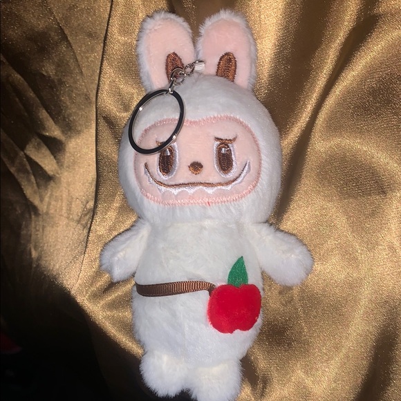 Accessories | White And Red Plush Labubu Keychain | Poshmark